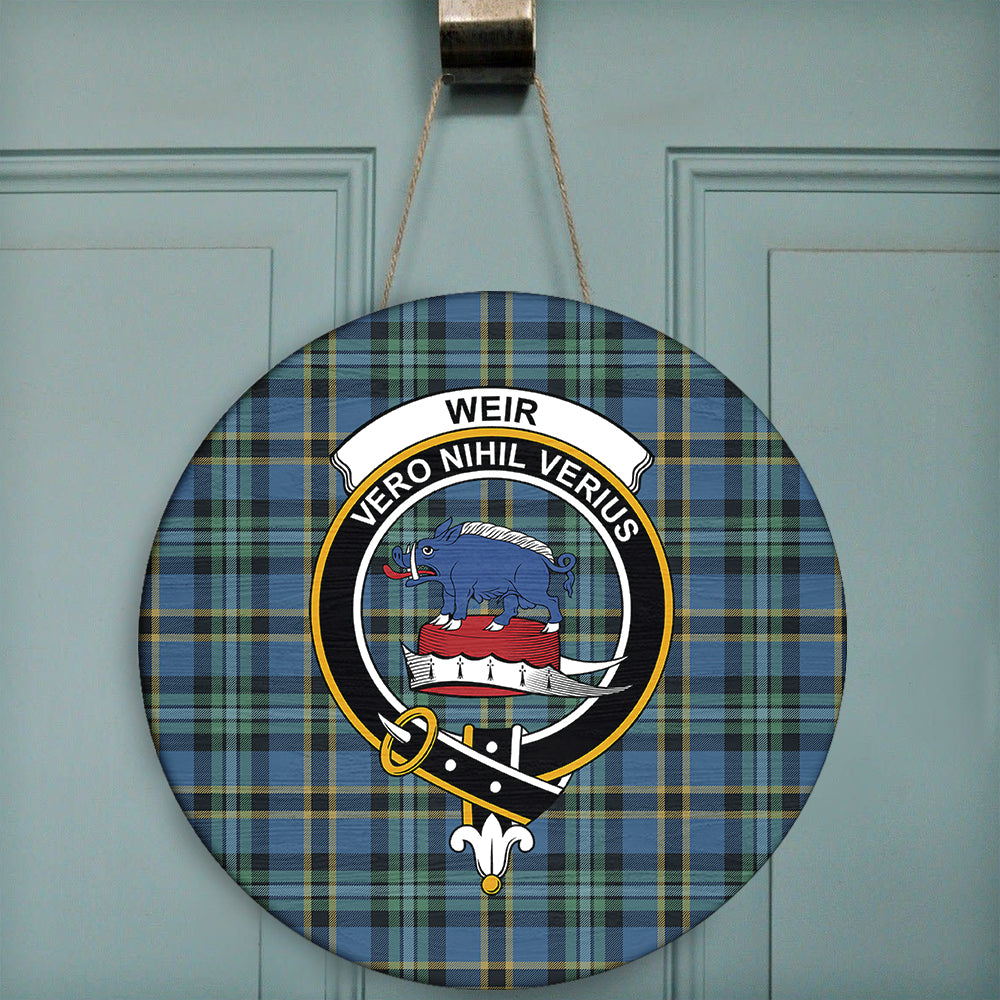 Weir Ancient Tartan Classic Crest Round Wooden Sign | Celticprime.com ...
