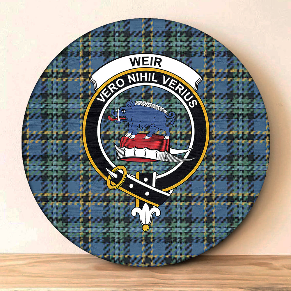 Weir Ancient Tartan Classic Crest Round Wooden Sign | Celticprime.com ...