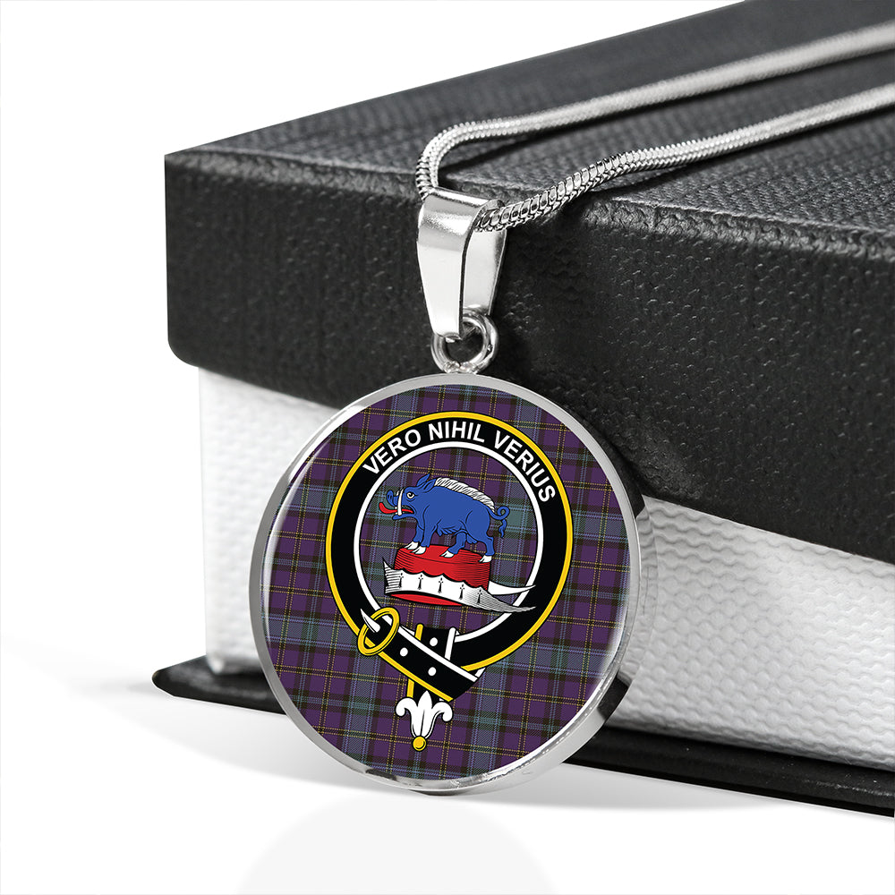 Weir Weathered Clan Badge Tartan Classic Circle Necklace | Celticprime ...