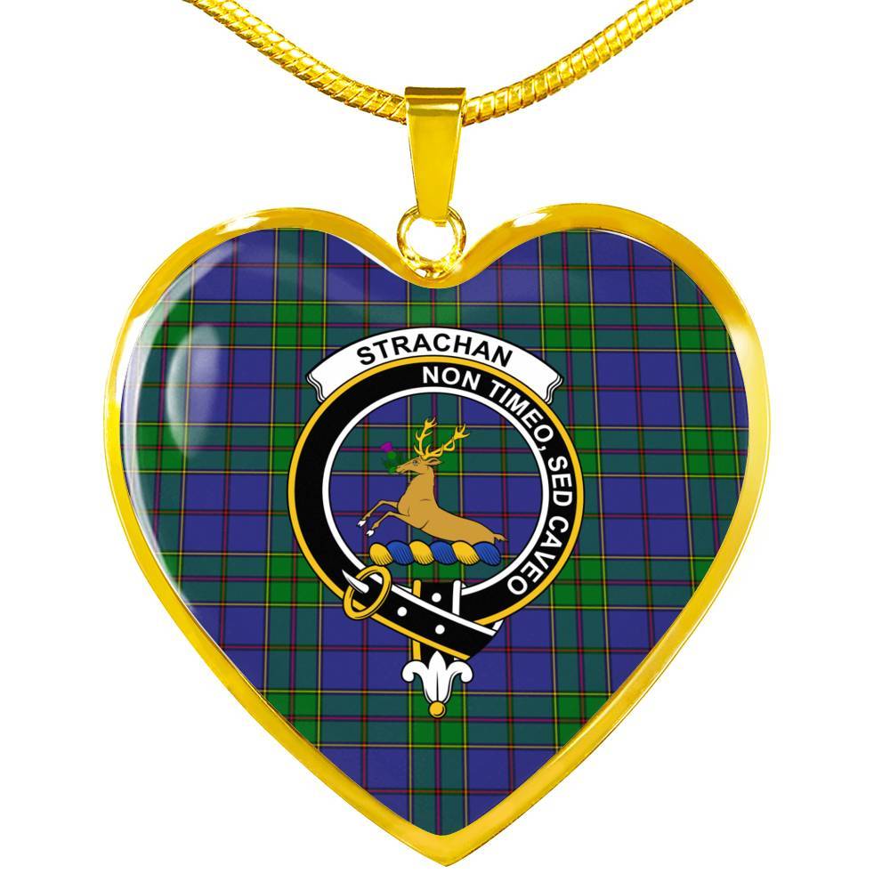 Strachan Clan Badge Classic Tartan Necklace | Celticprime.com – celticprime