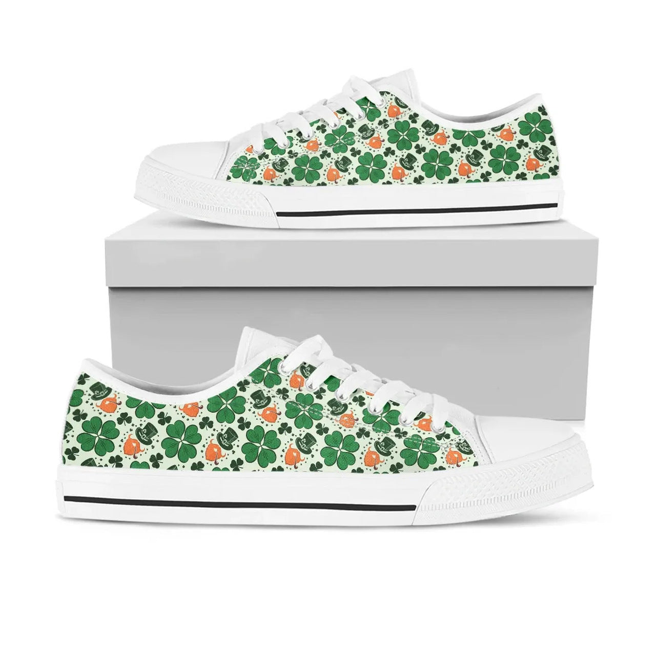 Celtic Low Top Shoes - Ireland Shamrock with Leprechaun - Happy St ...