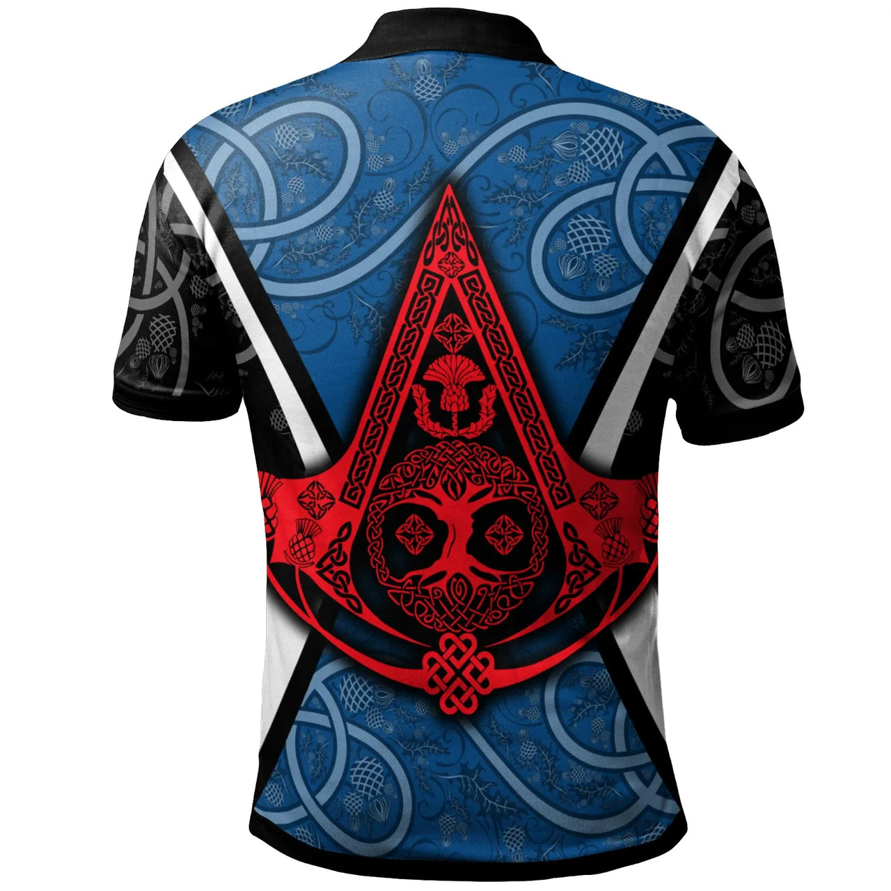 Celtic Polo Shirt Celtic Scotland Thistle with Tree Of Life and Knot ...