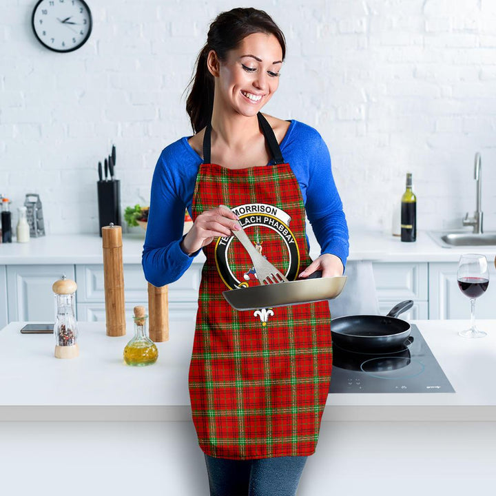 Morrison Red Modern Tartan Clan Crest Apron | Scottishlover.com ...