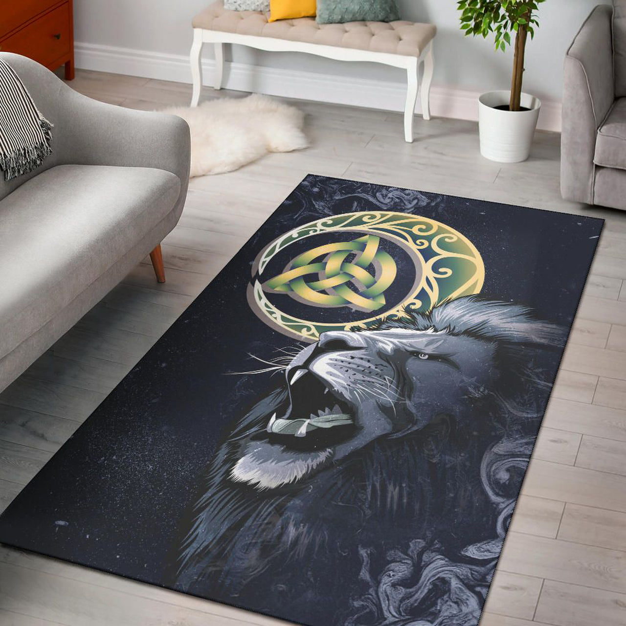 Scotland Area Rug Scottish Lion and Celtic Moon | Celticprime.com ...