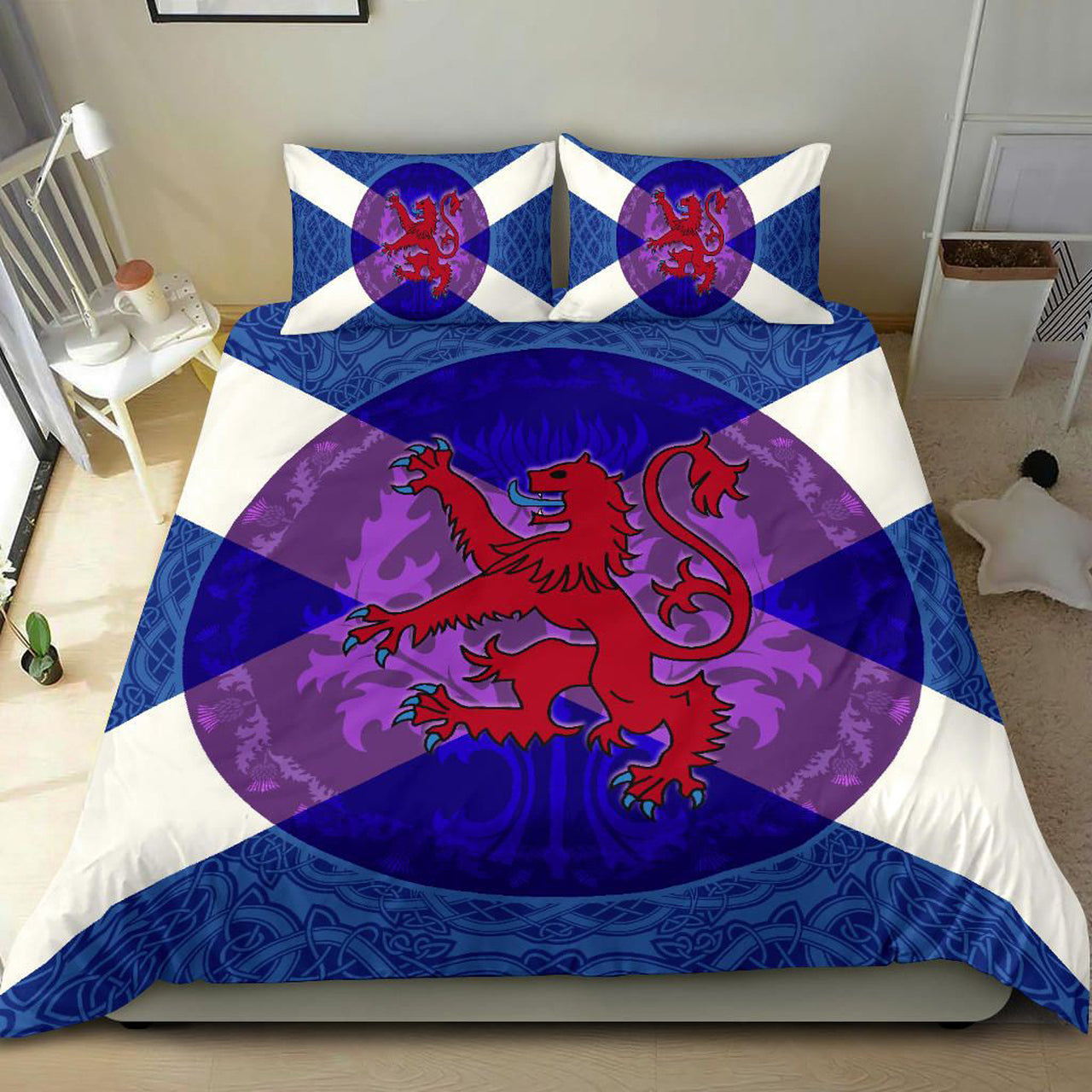 Scotland Bedding Set - Scottish Lion with Celtic Patterns | Celticprime ...
