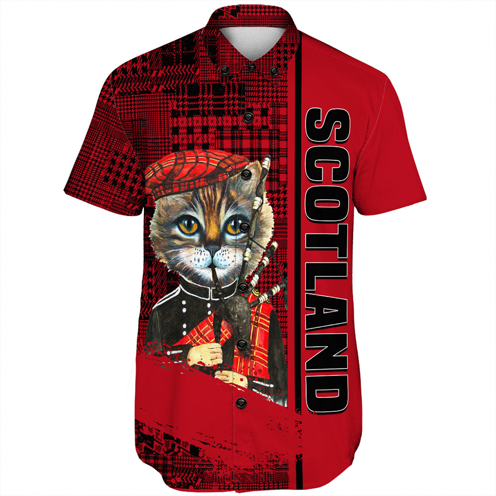 Scotland Cat Bagpipes Short Sleeve Shirt | Celticprime.com – celticprime