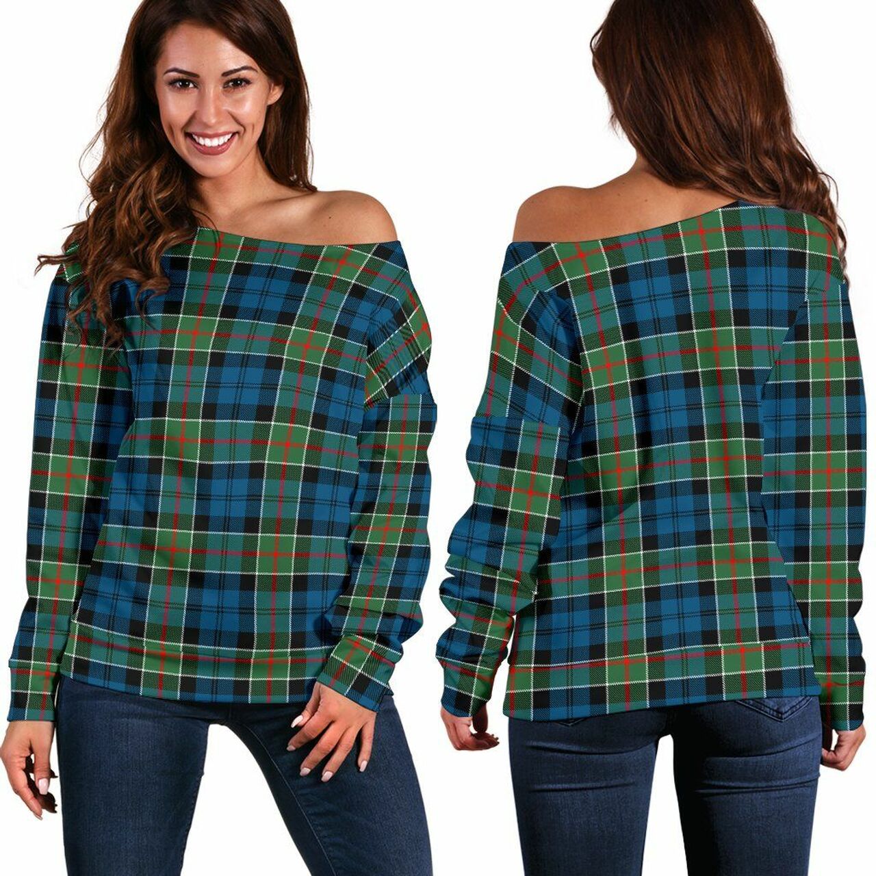 Colquhoun Ancient Tartan Classic Women Off Shoulder Sweatshirt ...