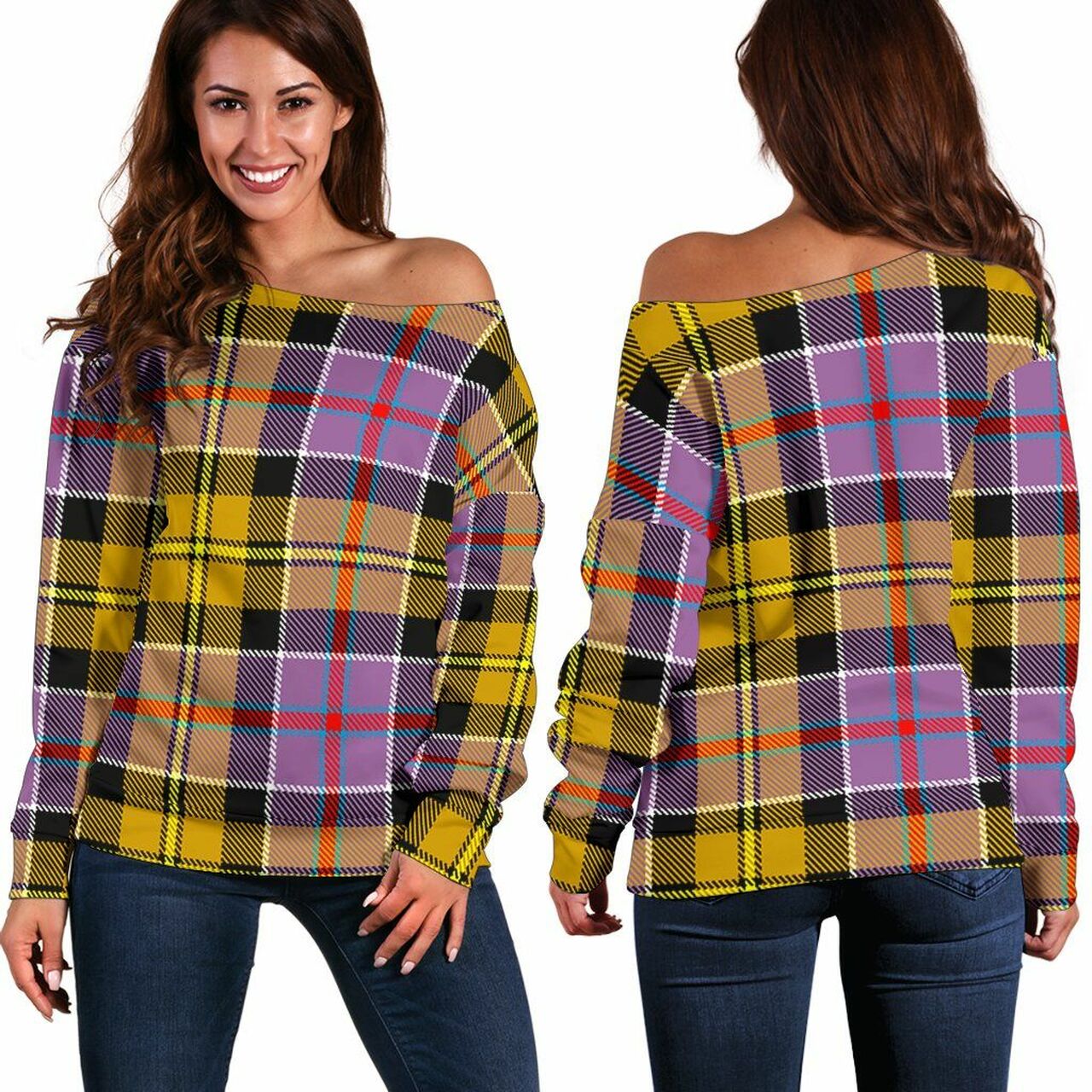 Culloden Ancient Tartan Classic Women Off Shoulder Sweatshirt ...