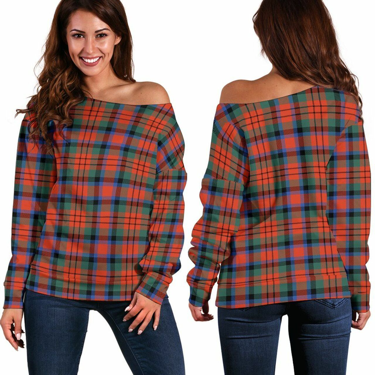 MacDuff Ancient Tartan Classic Women Off Shoulder Sweatshirt ...