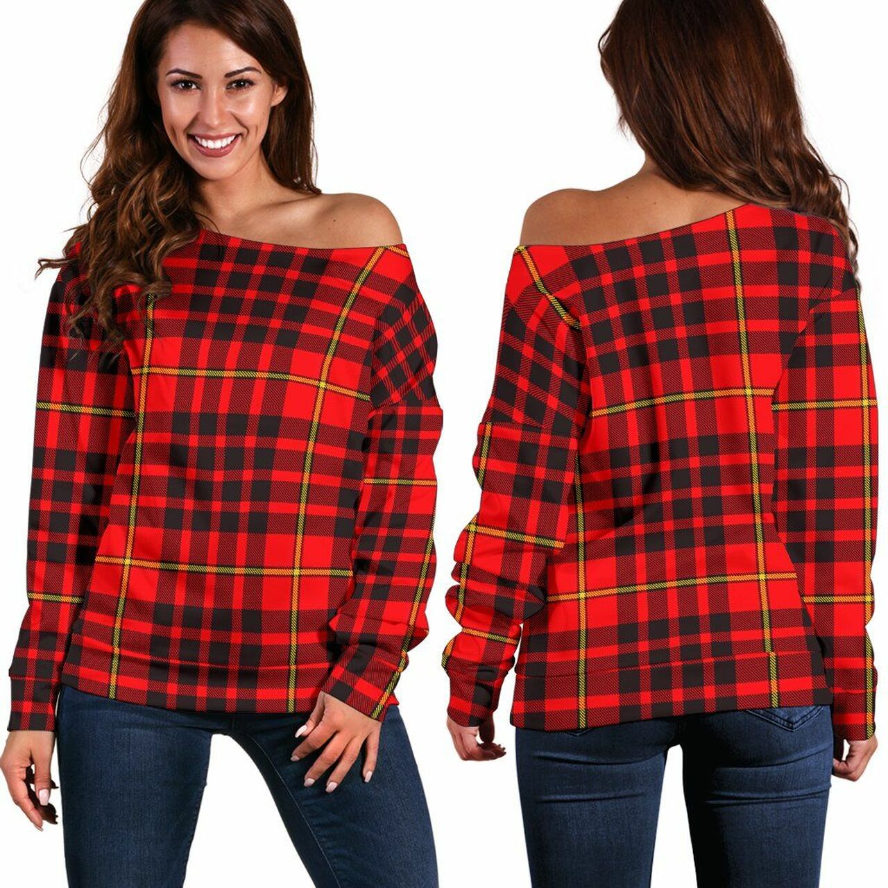 MacIan Tartan Classic Women Off Shoulder Sweatshirt | Celticprime.com ...