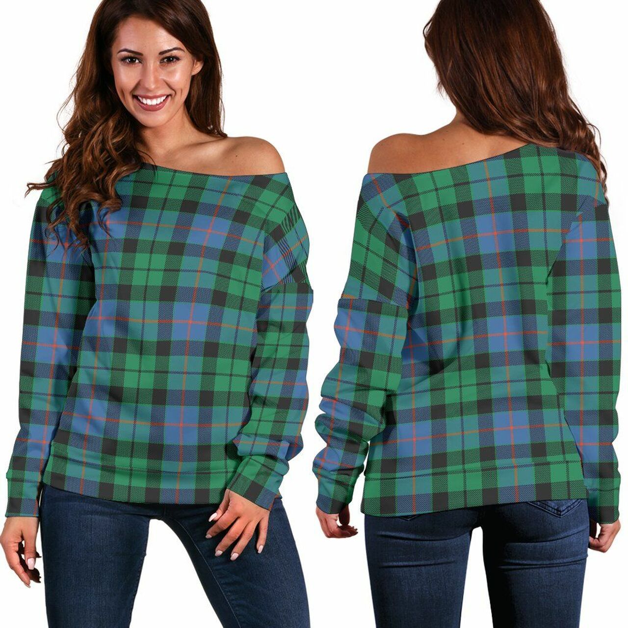 Morrison Ancient Tartan Classic Women Off Shoulder Sweatshirt ...
